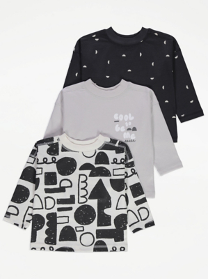 Abstract Shape Long Sleeve Tops 3 Pack | Kids | George at ASDA