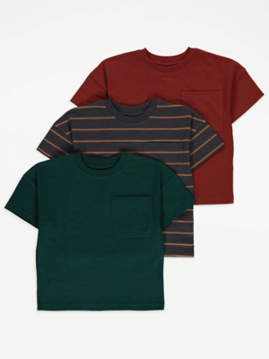Pocket Short Sleeve T-Shirts 3 Pack | Kids | George at ASDA
