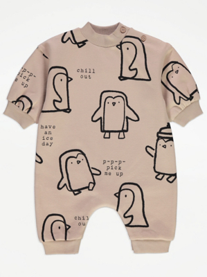 Stone Penguin High Neck All In One | Baby | George at ASDA