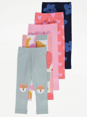 Cute Fun Leggings 5 Pack | Kids | George at ASDA