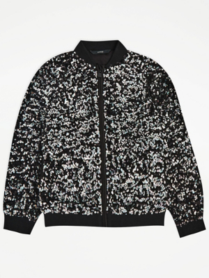 Silver Sequin Bomber Jacket | Kids | George at ASDA