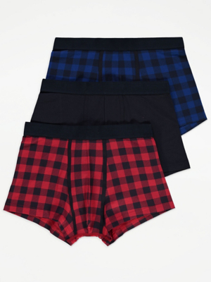 Buffalo Checked Hipster Trunks 3 Pack | Men | George at ASDA