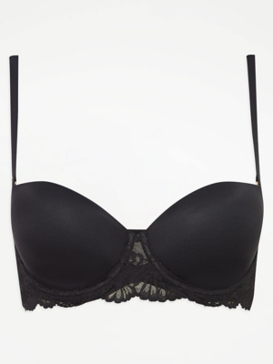 Black Lace Trim Supersoft Multiway Bra | Lingerie | George at ASDA