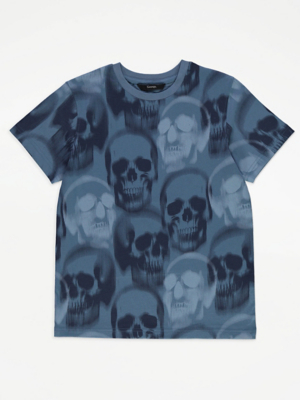 Blue Blurred Skull T-Shirt | Kids | George at ASDA