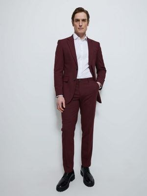 Burgundy Slim Fit Suit Trousers | Men | George at ASDA