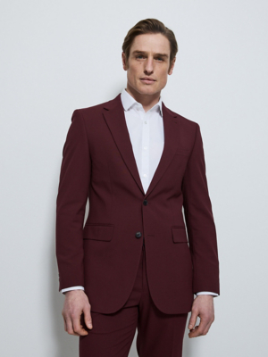 Burgundy Slim Fit Suit Jacket | Men | George at ASDA