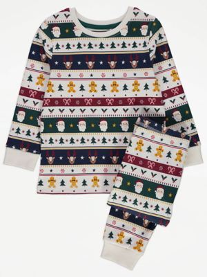 Christmas Graphics Fairisle Long Sleeve Pyjamas | Kids | George at ASDA
