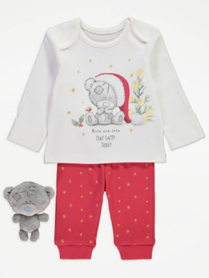 Tatty Teddy Christmas Santa Fleece Pyjamas and Toy | Baby | George at ASDA