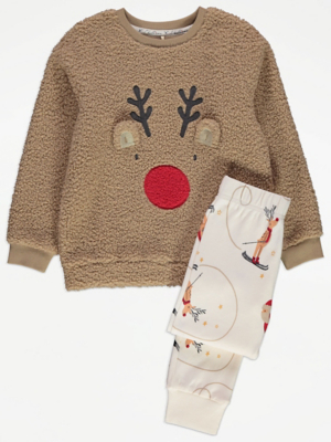 Christmas Borg Jingle Reindeer Matching Family Kids Pyjamas | Kids ...