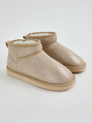 Camel Shimmer Fleece Lined Snug Boot Slippers | Lingerie | George at ASDA