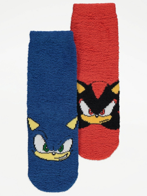 Sonic The Hedgehog Shadow Cosy Socks 2 Pack | Kids | George at ASDA
