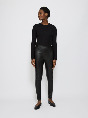 Black Erin High Waisted Metallic Coated Jeggings | Women | George at ASDA