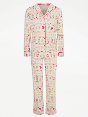 Christmas Gingerbread Fairisle Long Sleeve Pyjamas | Lingerie | George ...