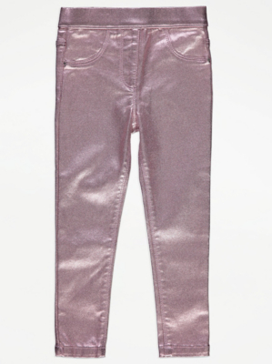 Pink Metallic Jeggings | Kids | George at ASDA
