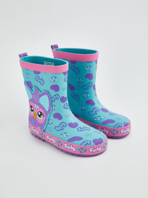 Furby Turquoise Heart Wellington Boots | Kids | George at ASDA