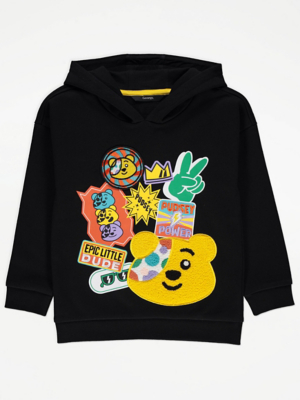 Children In Need Pudsey Power Patch Black Hoodie | Kids | George at ASDA