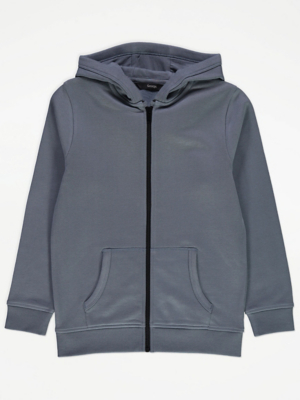 Slate Blue Plain Zip Up Hoodie | Kids | George at ASDA