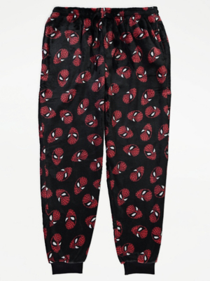 Marvel Spider-Man Black Fleece Lounge Bottoms | Men | George at ASDA
