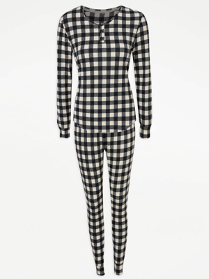 Christmas Checked Ribbed Matching Family Womens Pyjamas | Lingerie ...