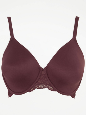 Burgundy Navy Supersoft Non Padded Minimiser Bra | Lingerie | George at ...