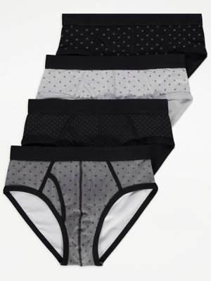 Black Spotty Briefs 4 Pack | Men | George at ASDA