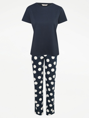 Navy Spotty Short Sleeve Pyjamas Gift Set | Lingerie | George at ASDA