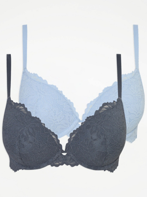 Lace Padded T-Shirt Bras 2 Pack | Lingerie | George at ASDA