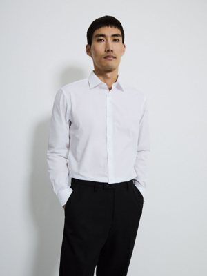 White Long Sleeve Regular Fit Formal Shirt | Men | George at ASDA