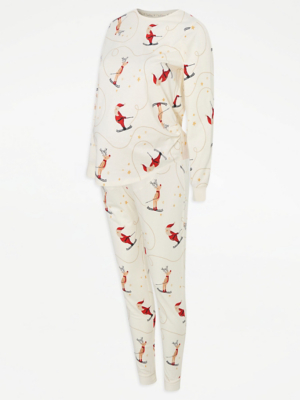 Christmas Cream Jingle Reindeer Matching Family Maternity Pyjamas ...