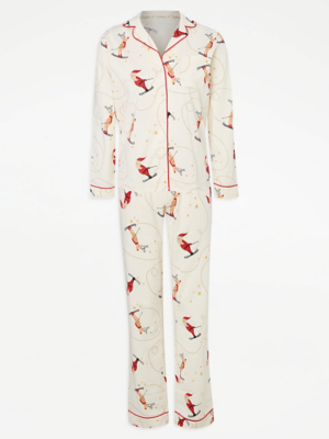 Christmas Cream Jingle Reindeer Matching Family Womens Shirt Pyjamas ...