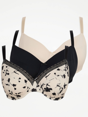 Non Padded Full Cup Bras 3 Pack | Lingerie | George at ASDA