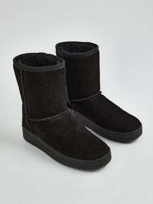 Black Suede Fleece Lined Snug Boots | Women | George at ASDA