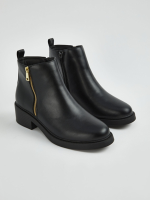 Wide Fit Black Double Zip Chelsea Boots | Women | George at ASDA