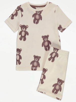 Cream Painted Print Teddy Short Pyjamas | Kids | George at ASDA