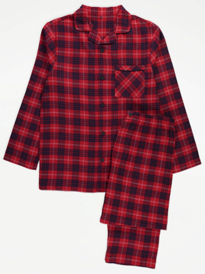 Red Checked Long Sleeve Shirt Pyjamas | Men | George at ASDA
