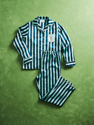 Wicked Elphaba Green Striped Satin Matching Kids Pyjamas | Kids ...