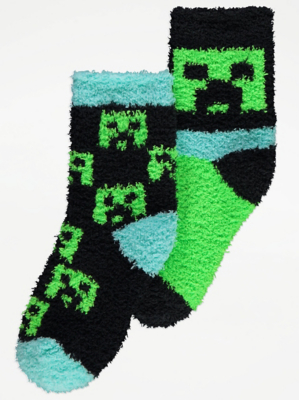 Minecraft Creeper Cosy Socks 2 Pack | Kids | George at ASDA