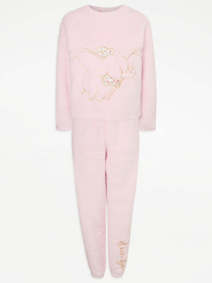 Disney Dumbo Pink Fleece Long Sleeve Pyjamas | Lingerie | George at ASDA