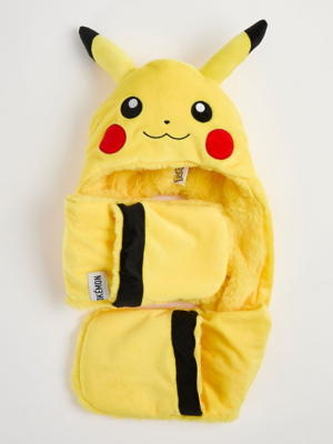 Pokémon Pikachu Yellow Faux Fur Hooded Scarf | Kids | George at ASDA