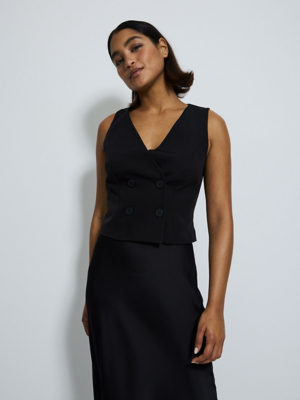 Black Double Breasted Waistcoat | Women | George at ASDA