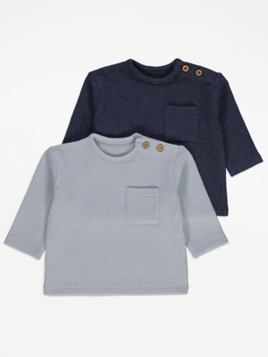 Blue Pocket Long Sleeve Tops 2 Pack | Baby | George at ASDA