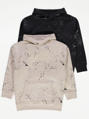 Paint Splatter Hoodies 2 Pack | Kids | George at ASDA