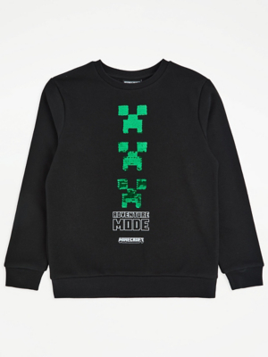 Minecraft Black Sequin Slogan Sweatshirt | Kids | George at ASDA