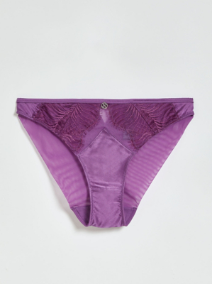 Studio Edit Purple Lace High Leg Knickers | Lingerie | George at ASDA