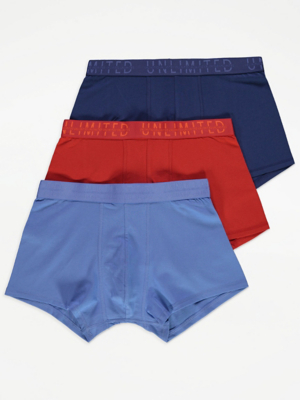 Unlimited Slogan Waist Hipster Trunks 3 Pack | Men | George at ASDA