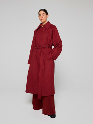 Roksanda Burgundy Belted Midweight Mac Coat | Women | George at ASDA