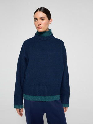 Green Roksanda Oversized Knitted Roll Neck Jumper | Women | George at ASDA