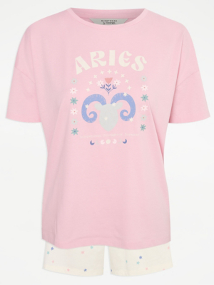 Pink Star Aries Short Pyjamas | Lingerie | George at ASDA