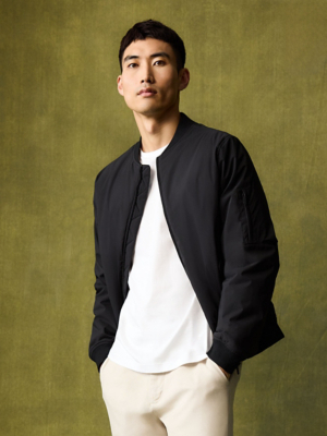 Studio Edit Black Bomber Jacket | Men | George at ASDA