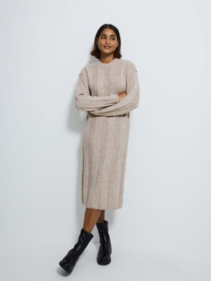 Wide Ribbed Knitted Midi Dress | Women | George at ASDA